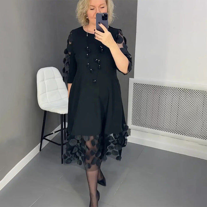 Plus Size Flared Dress with Dots Decor – shopingmally