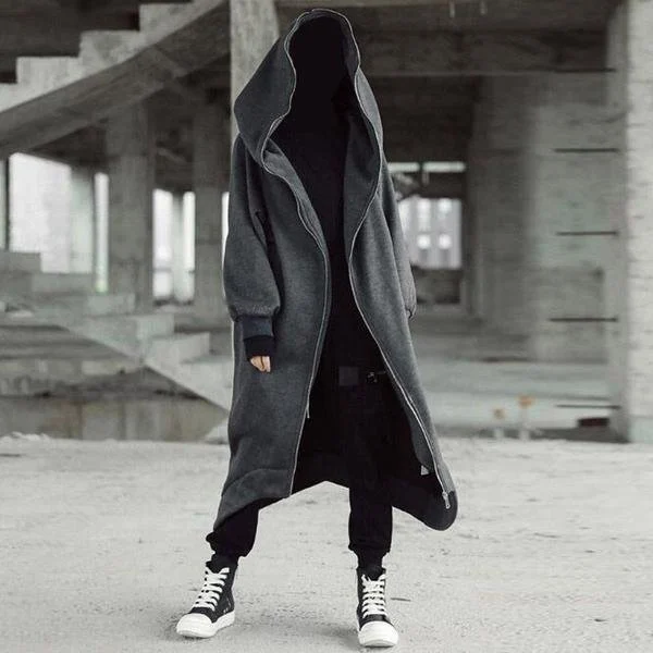 Unisex long-sleeve nazgul long coat with hood – shopingmally